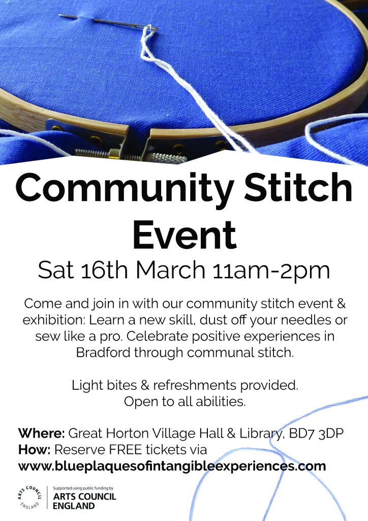 Community Stitch Event – Blue Plaques of Intangible Experiences